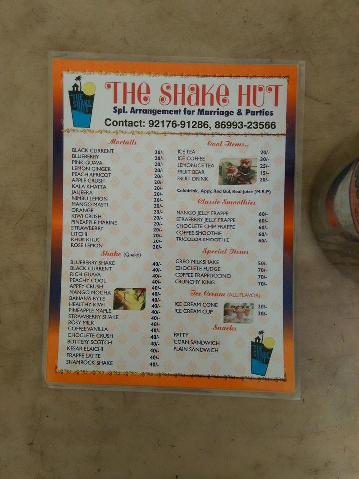 Menu at The Shake Hut, Jalandhar, 256
