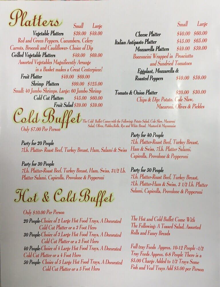 Menu at Battaglia Brothers Deli, Dobbs Ferry