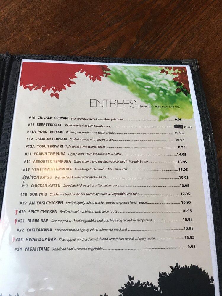 Menu at Little Tokyo Restaurant, Bellingham