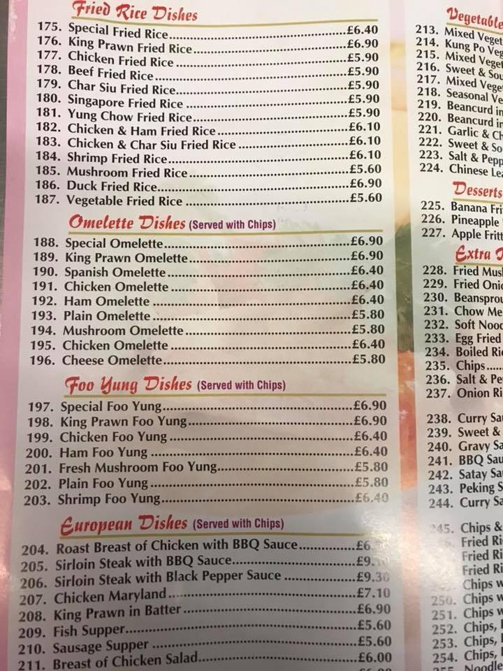 Menu at China gourmet dunblane restaurant, Brant