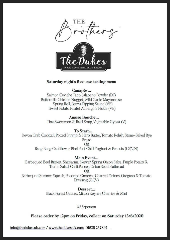 Menu at The Dukes pub & bar, Leighton Buzzard