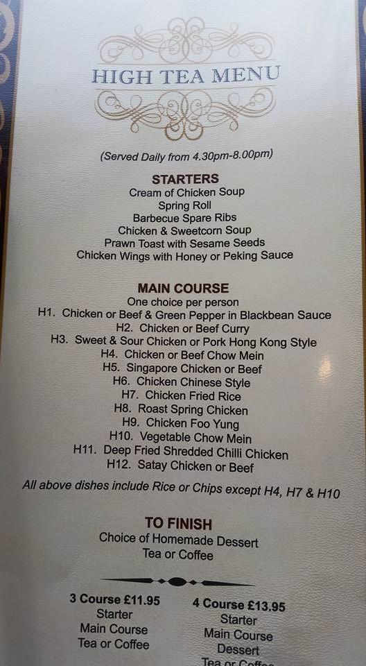 Menu at Rainbow Chinese Restaurant and Takeaway, Londonderry, 33a Foyle St