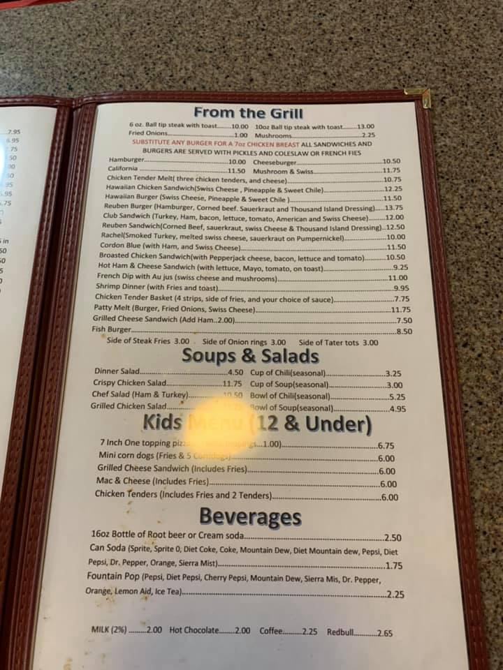 Menu at Duff's Tavern on Main pub & bar, Vermillion