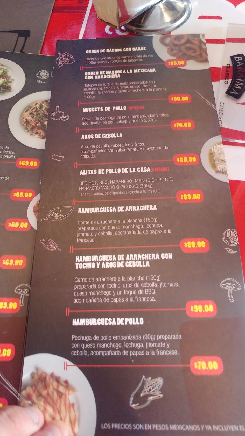 Carta del pub y bar El jaibol Insurgentes San Ángel, Ciudad del México