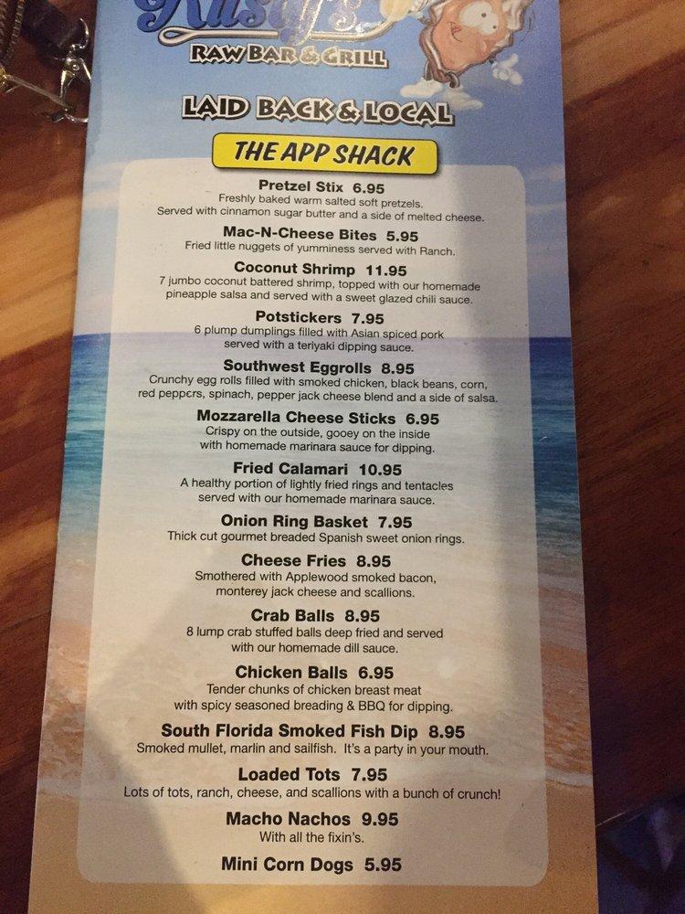 Menu at Rusty's Raw Bar & Grill, Estero