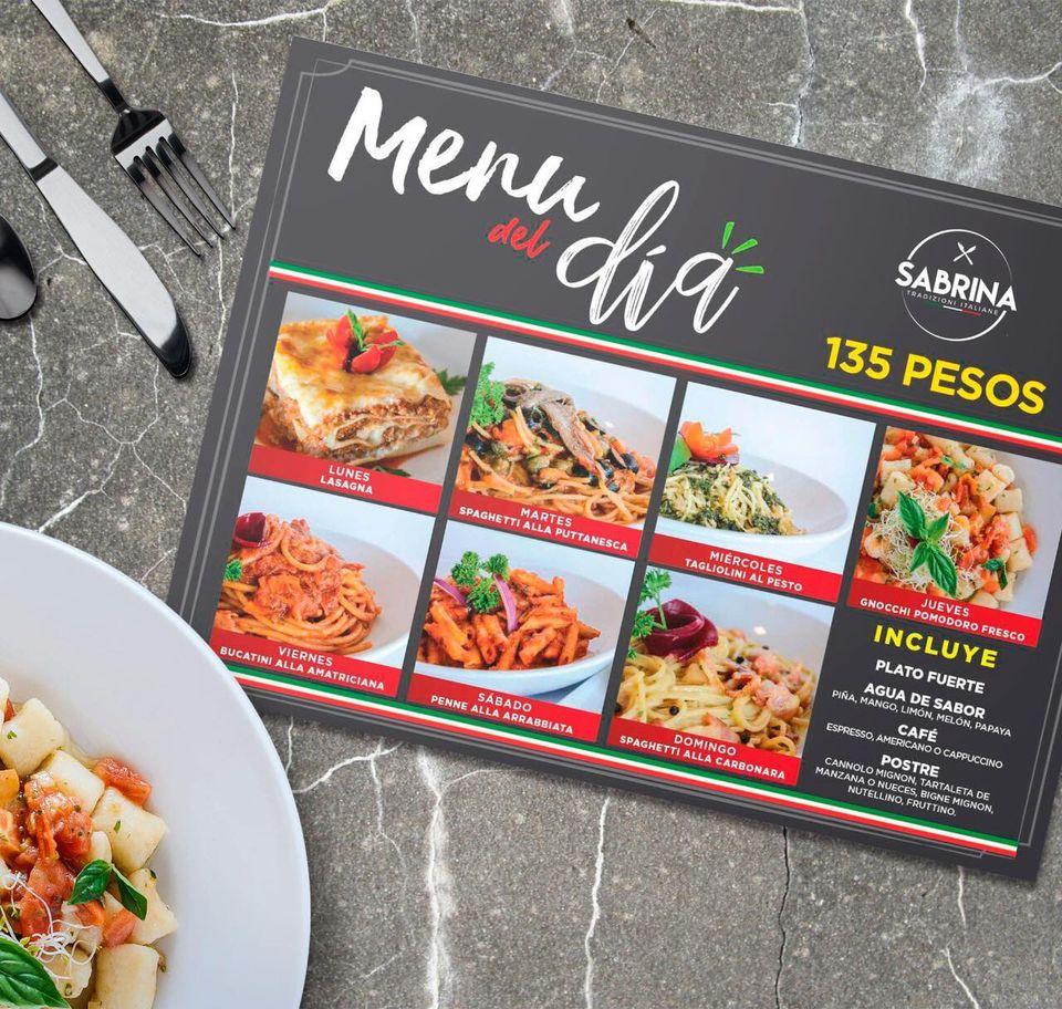 Menu at Sabrina - Tradizioni Italiane restaurant, Playa del Carmen, Av ...