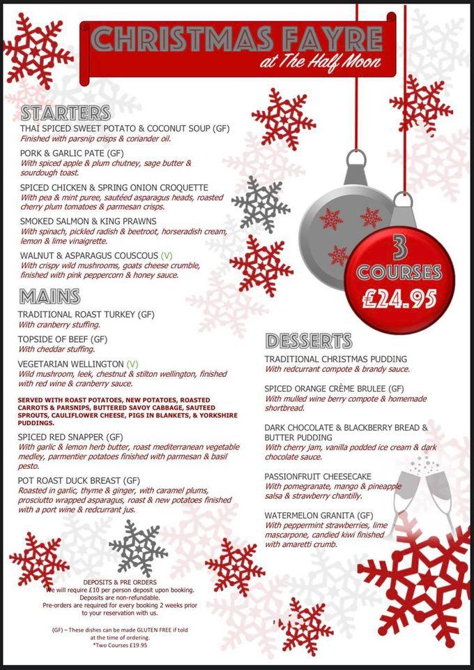 Menu at The Half Moon Inn restaurant, Telford