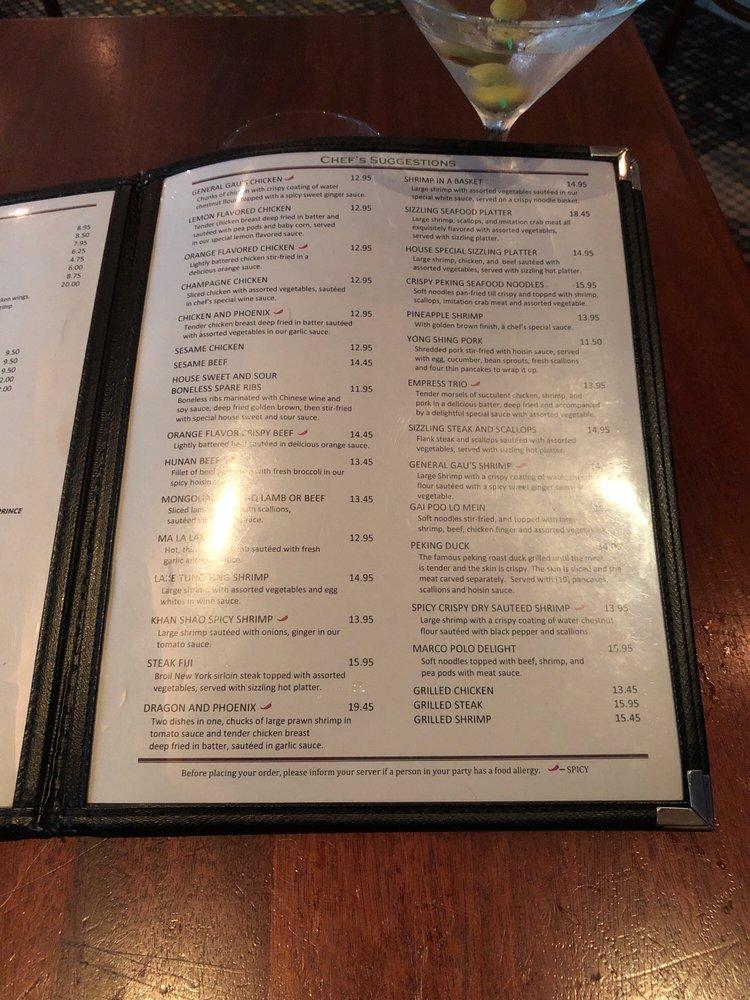 Carta de Yong Shing Restaurant, Auburn