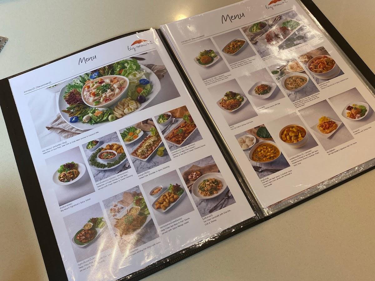 Carta del restaurante Big mount ครัวภาคกลาง เขาใหญ่, Klang Dong