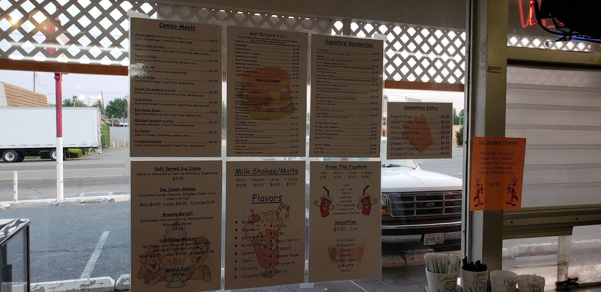 Menu at Burgerlicious restaurant, Rio Vista