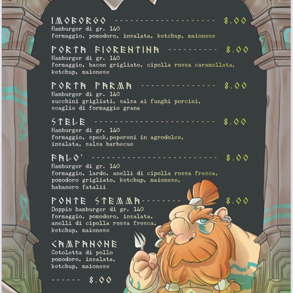 Menu at La Caverna dei Nani pub & bar, Pontremoli