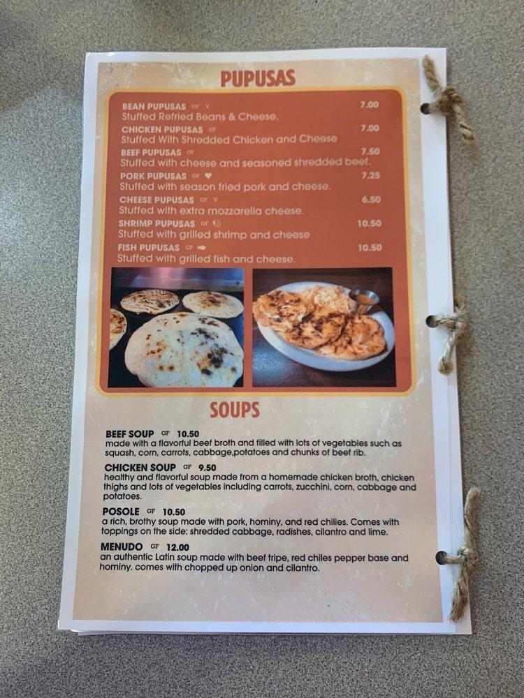 Menu at Latino's Taste restaurant, Radford