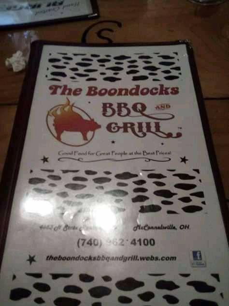 Menu at The Boondocks BBQ & Grill, McConnelsville