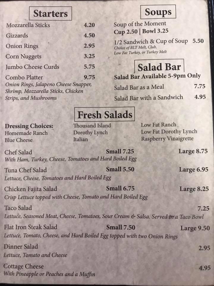 Menu at Tumbleweed Café cafe, Broken Bow