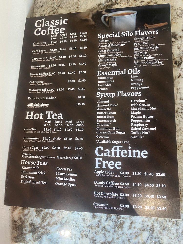 Menu at Silver Silo Bakery & Espresso, Cedar City