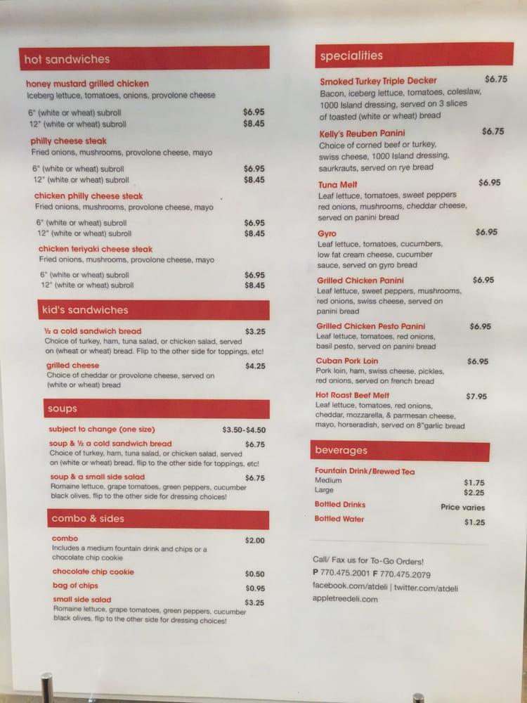 Menu at Appletree Deli, Roswell