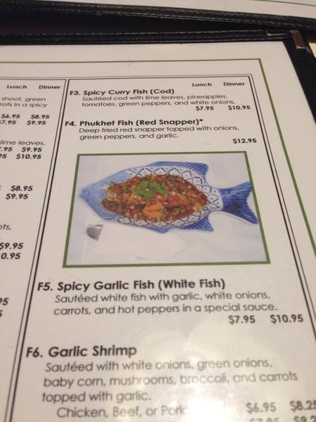 Menu at Bangkok Express Cafe, Southfield