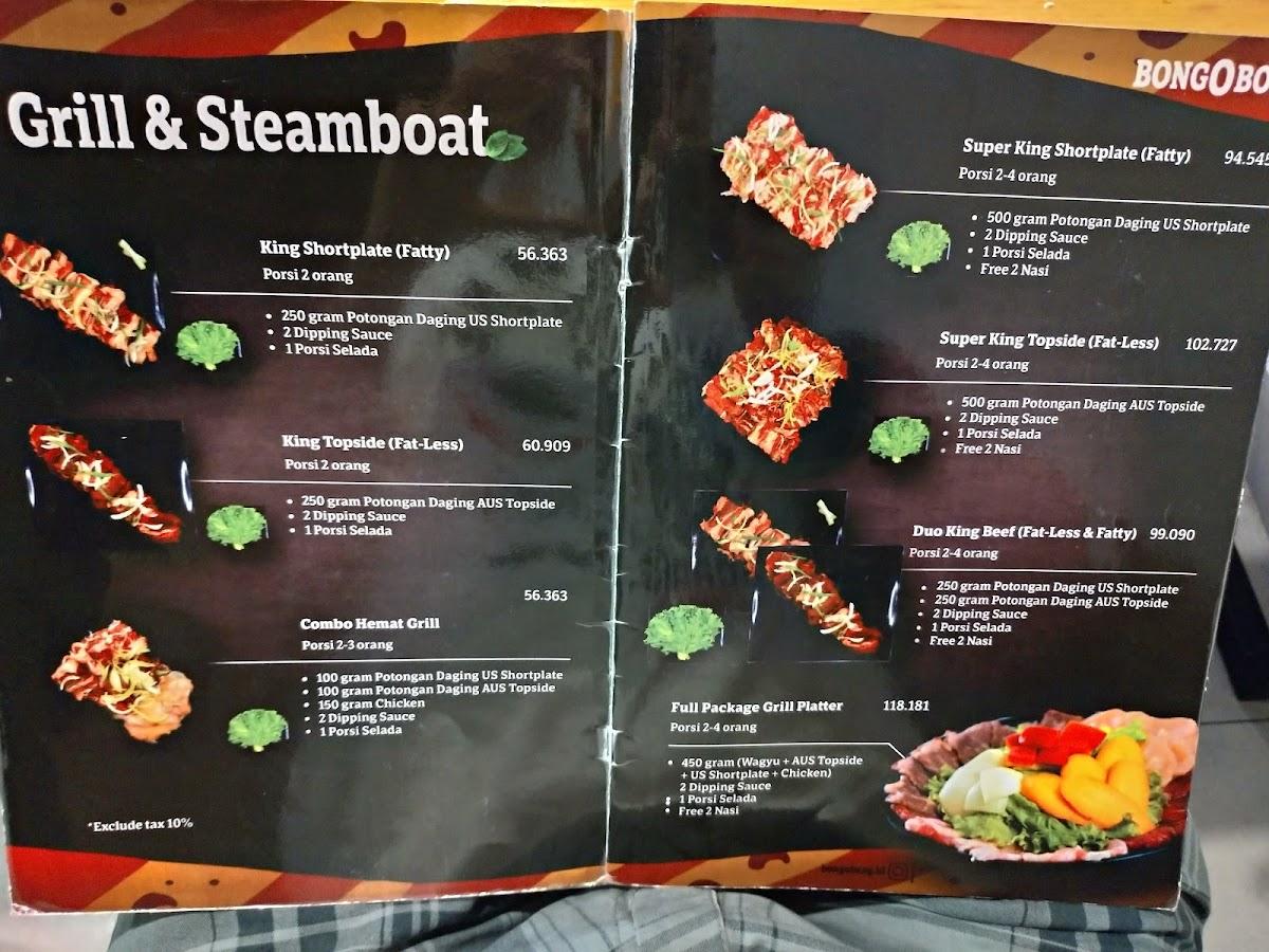 Menu at BongOBong Gejayan restaurant, Sendangadi