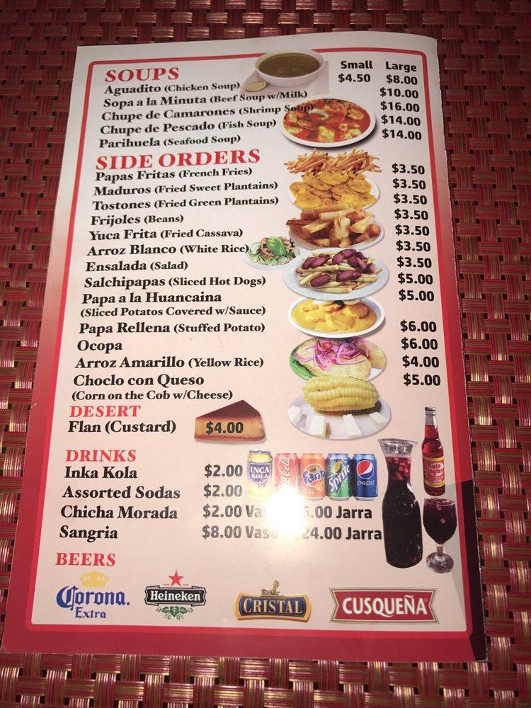 Menu at Chevere restaurant, Freeport