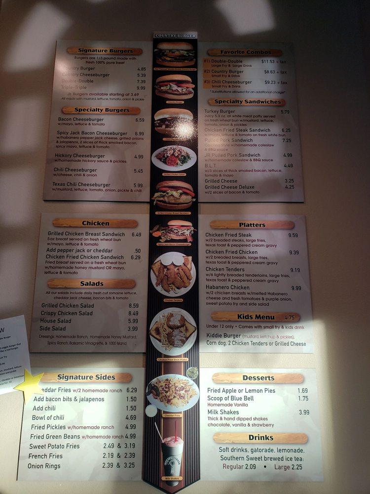 Menu at Country Burger Murphy desserts, Murphy, 104 N Murphy Rd Ste 210