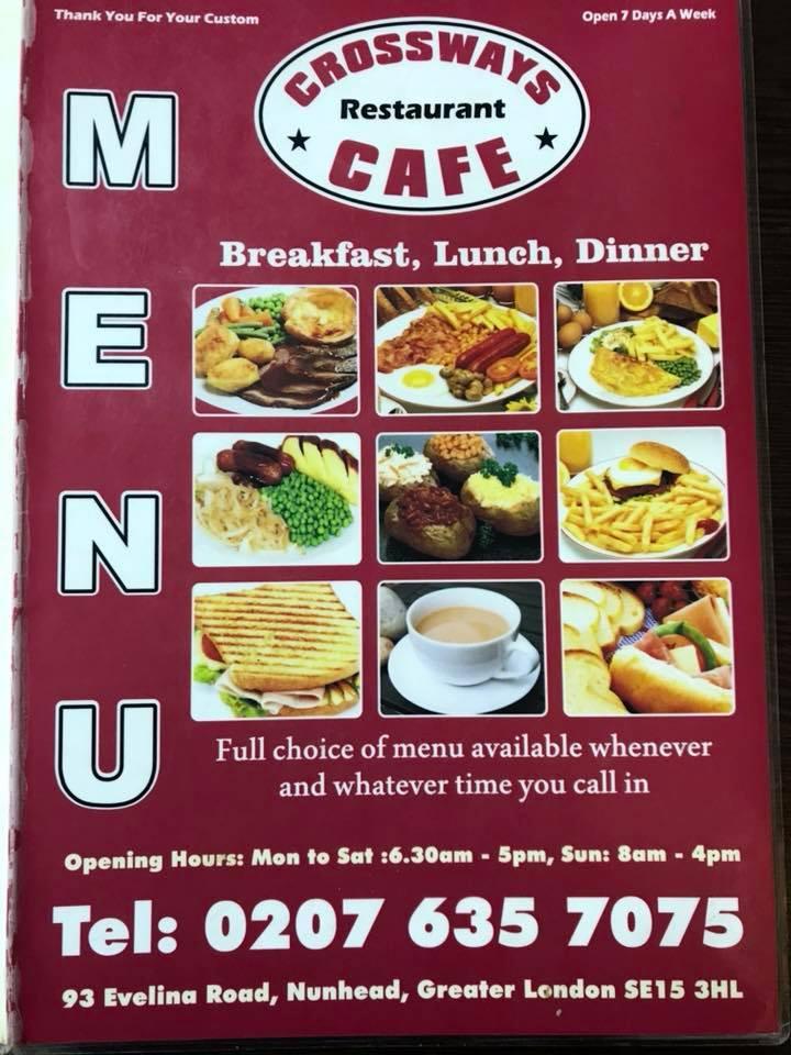 Menu at Crossways Cafe London, London