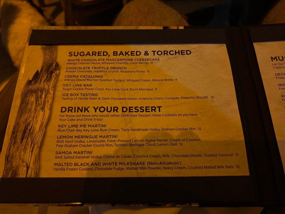 Menu at Drift pub & bar, Delray Beach