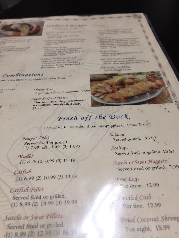 Menu At Fish House Restaurant Americus
