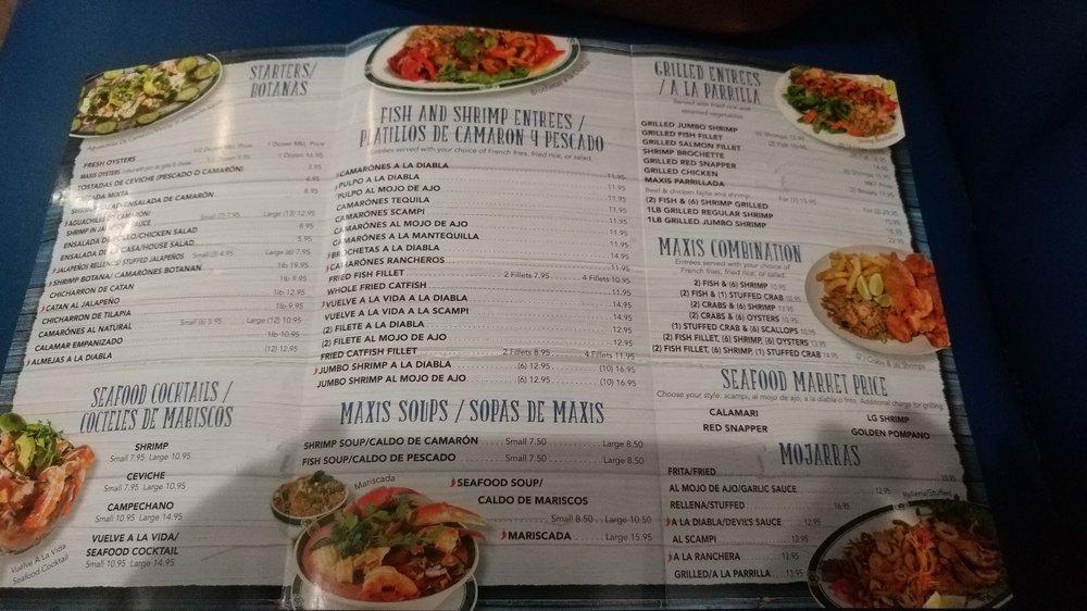 Menu at Maxis Seafood & Oyster Bar, Houston