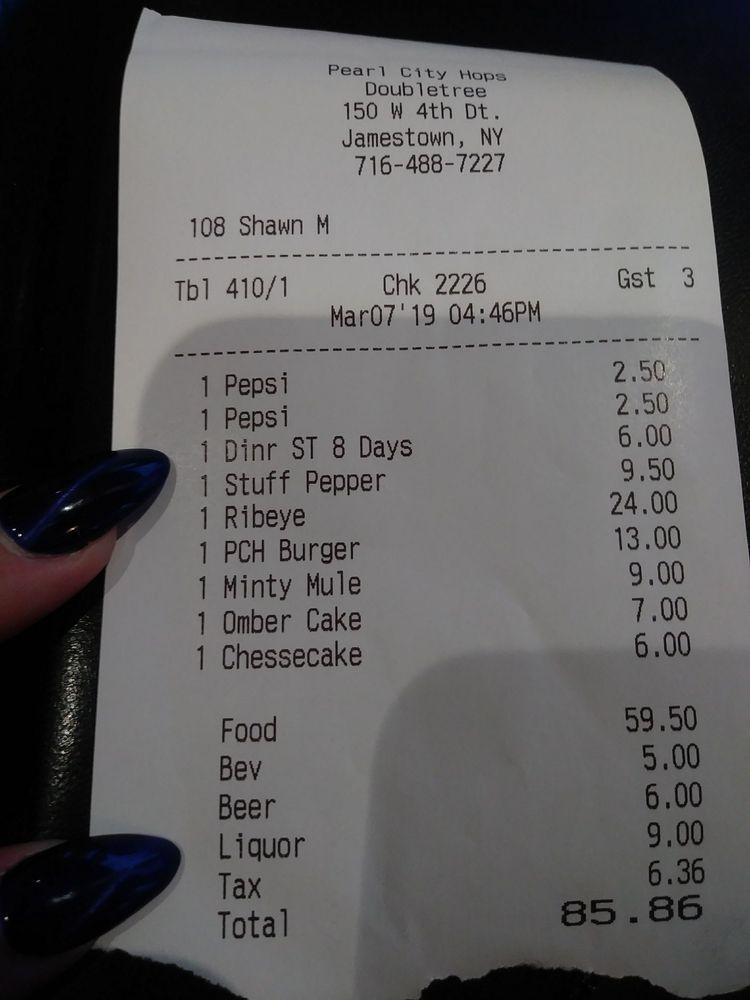 Menu at Pearl City Hops pub & bar, Jamestown