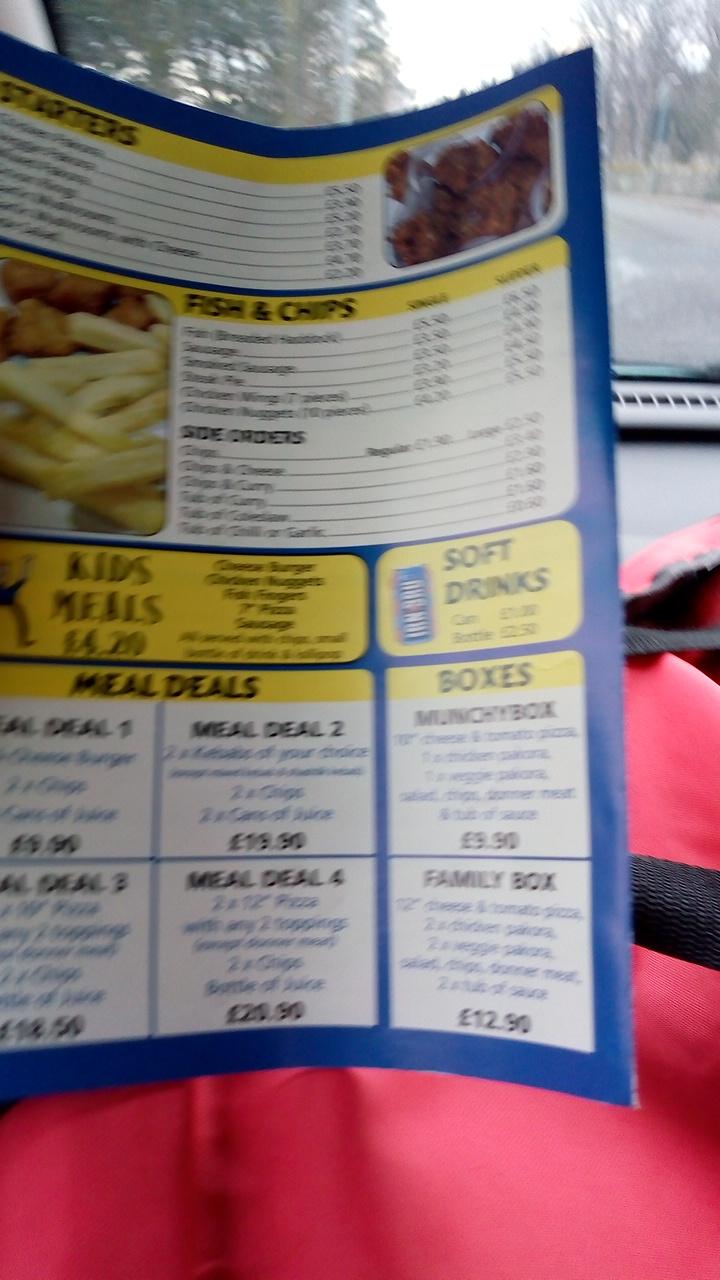 Menu at Thurso Best Kebab pizzeria, Thurso