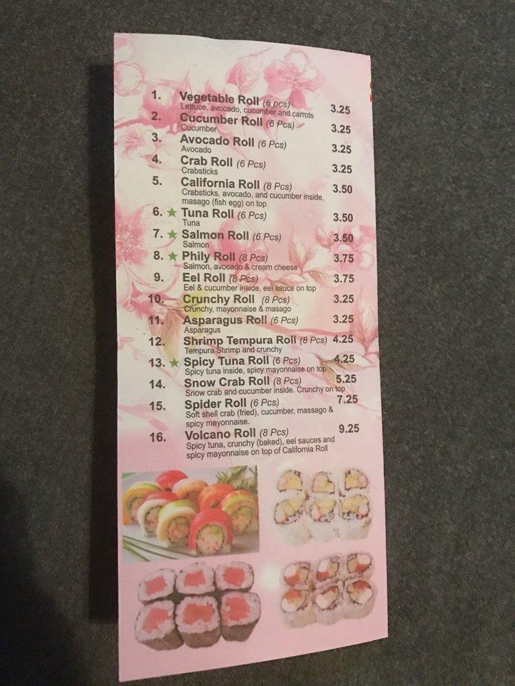 Menu at Oishi Japanese Express restaurant, Carthage