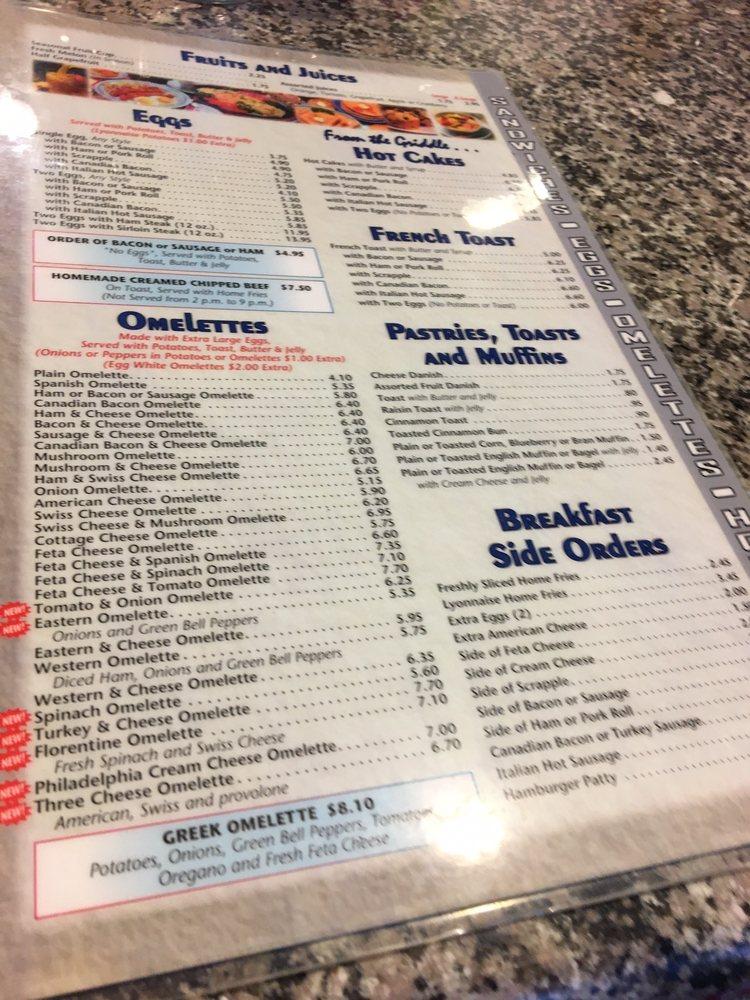 Menu at Red Robin Diner restaurant, Philadelphia
