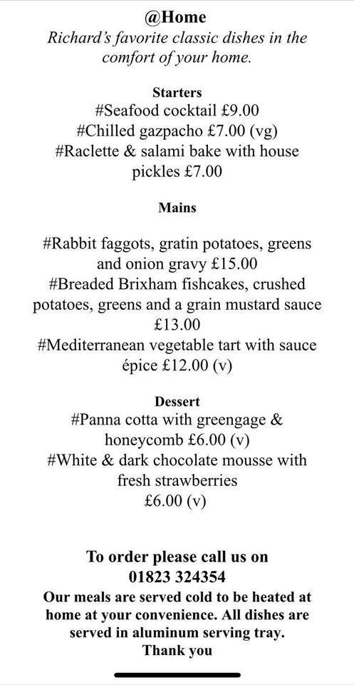 Menu at Augustus Restaurant, Taunton