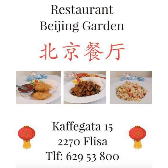 Menu at Beijing Garden Restaurant, Flisa