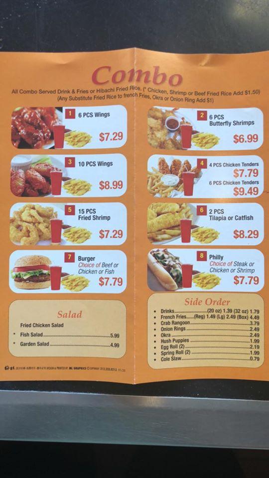 Menu at Mr Chen wings restaurant, Mobile