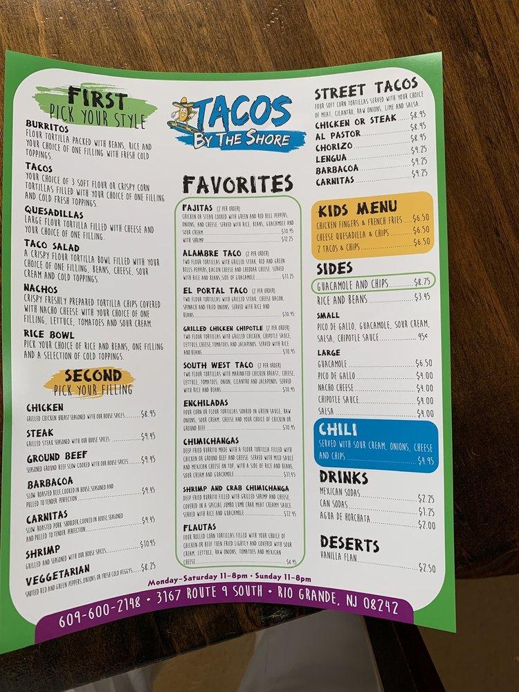 Menu at Tacos by the Shore desserts, Erma
