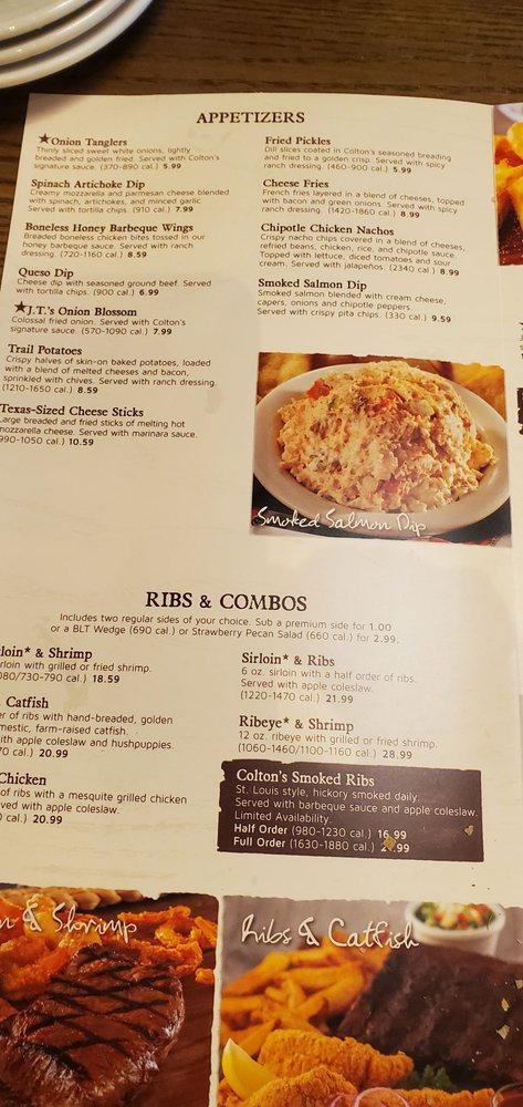 Menu at Colton's Steak House & Grill pub & bar, Muskogee