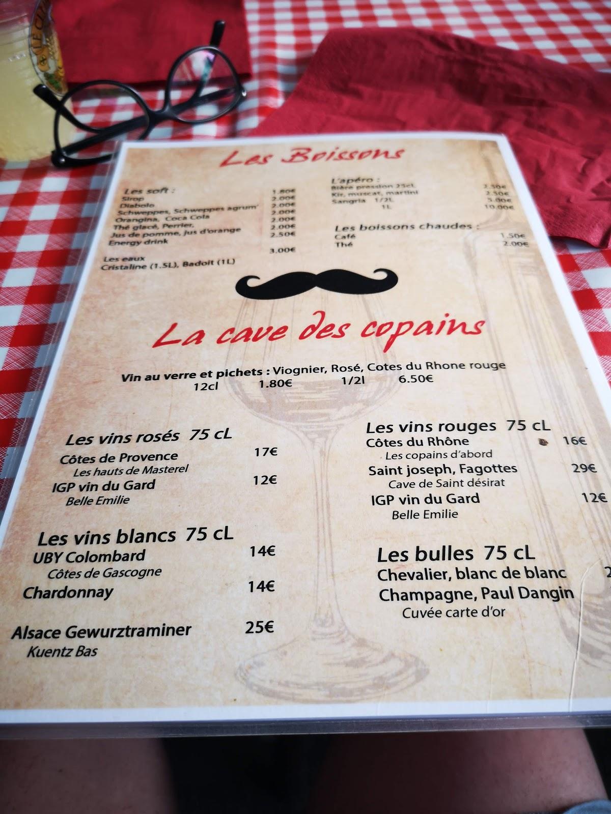 Menu au Les copains d'abord restaurant, Veauchette