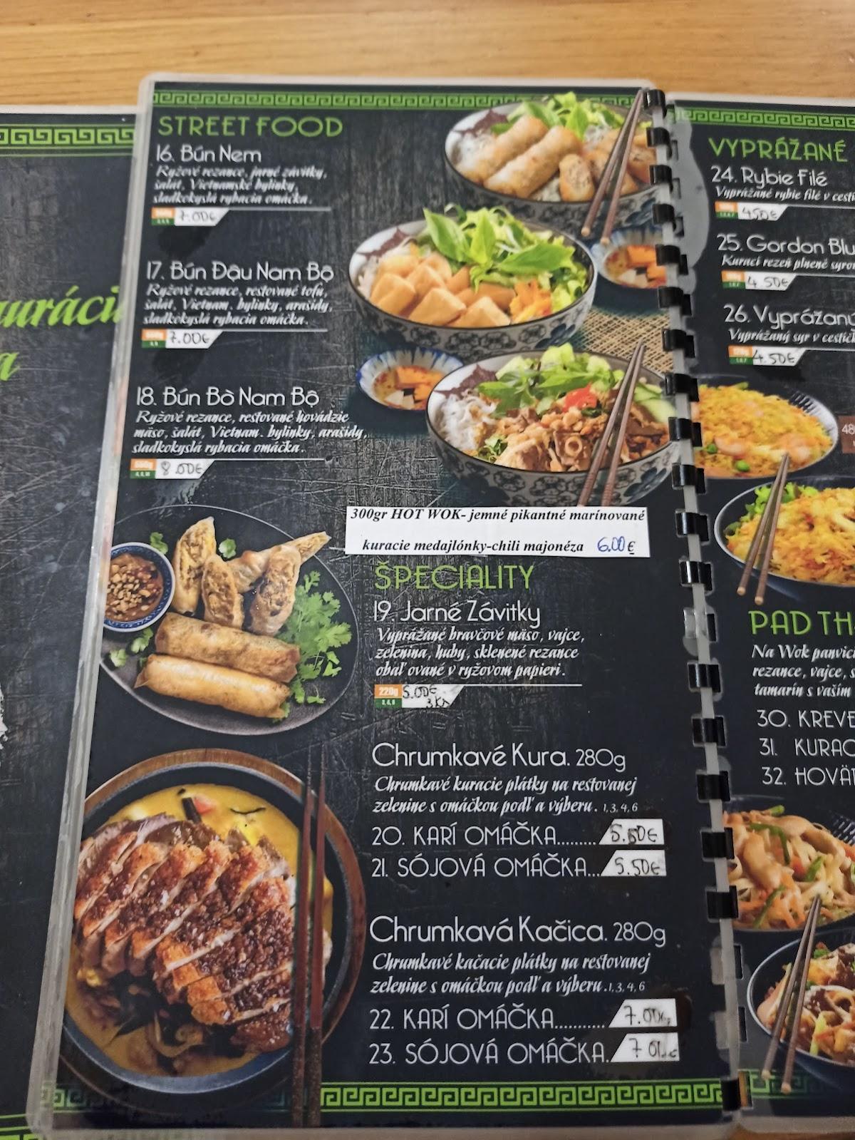 Menu at Ázijská reštaurácia u Adama restaurant, Námestovo