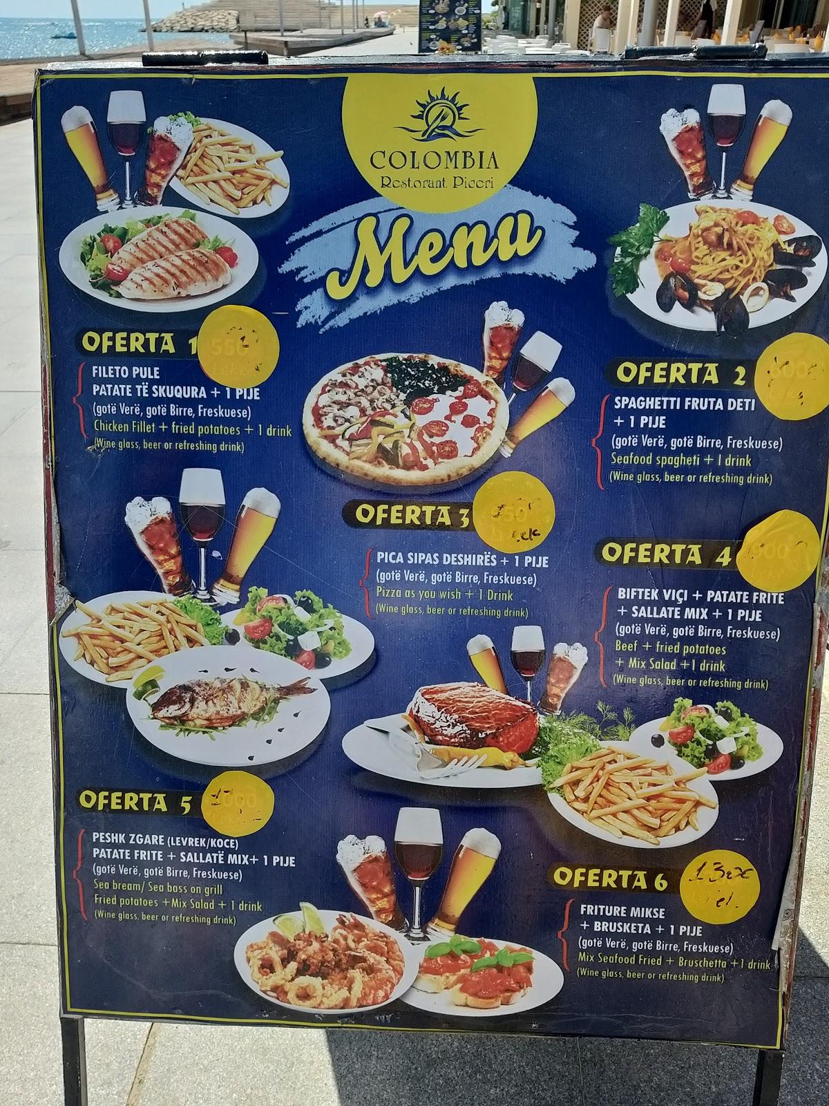Menu at Colombia Restaurant, Durrës, L1