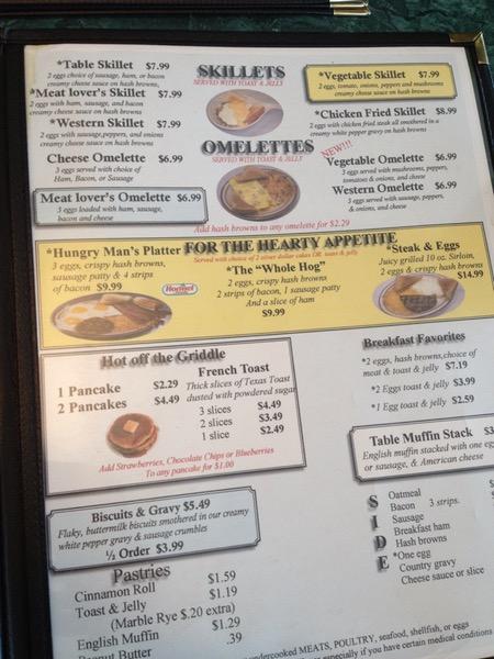 Menu at Family Table restaurant, Carroll, Radiant Rd