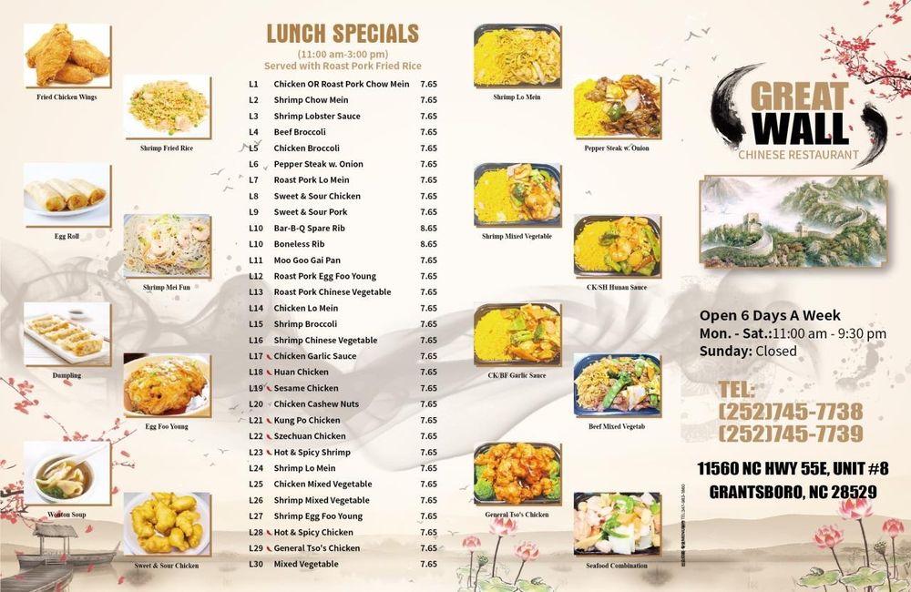 Menu at Great Wall Chinese Restaurant, Alliance