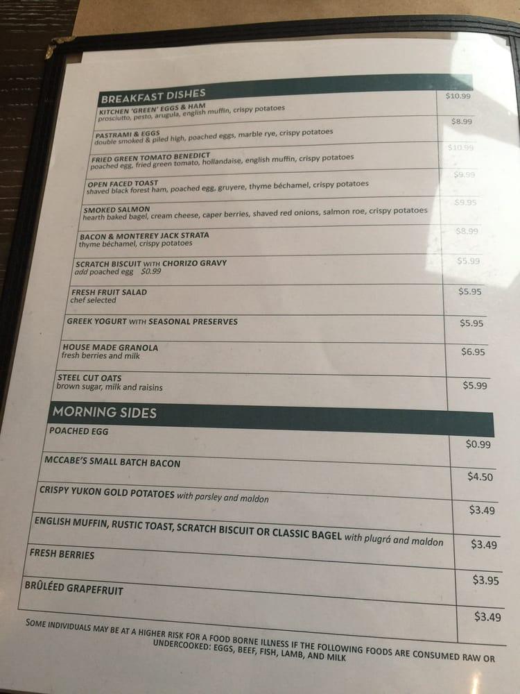 Menu at Kitchen No. 324 restaurant, Oklahoma City, 324 N Robinson Ave