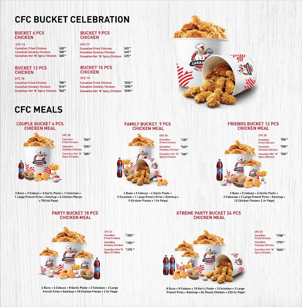 Menu at Canadian Fried Chicken, Varkala, near Kaltex (HP) Petrol pump