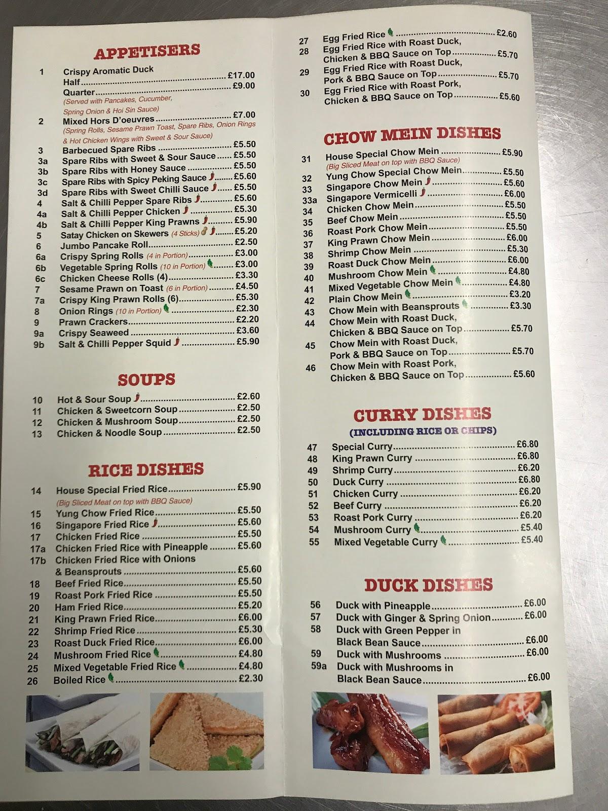 Menu at You & Me Chinese Takeaway fast food, Ottery Saint Mary