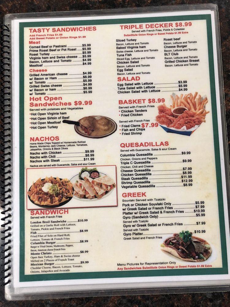 Menu at Columbia Diner restaurant, Valatie, NY-9H