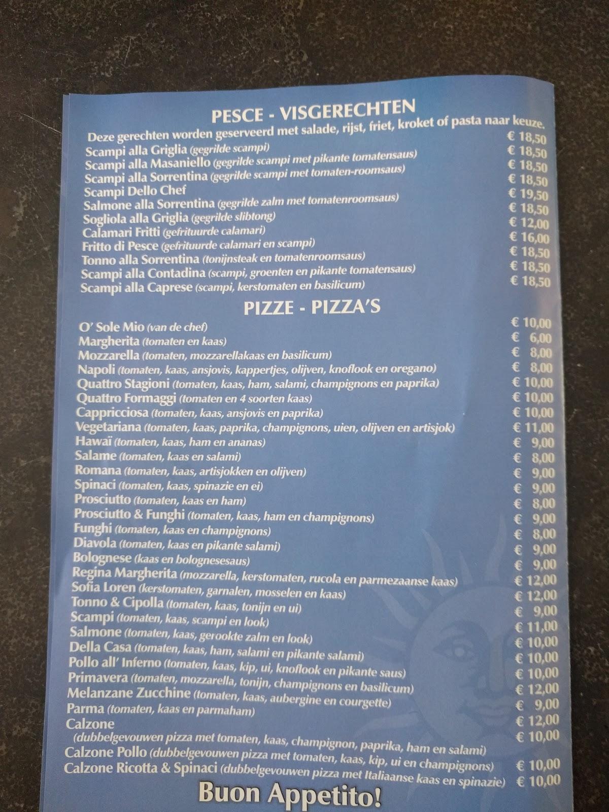 Menu at O' Sole Mio, Essen