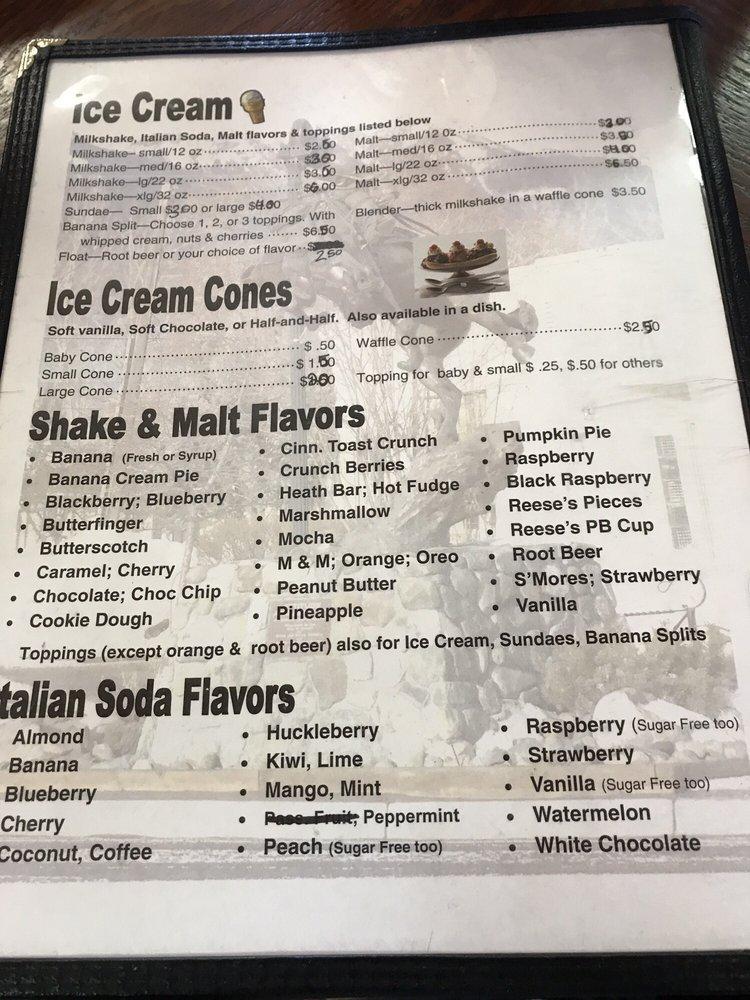 Menu at R&R Drive In restaurant, Joseph