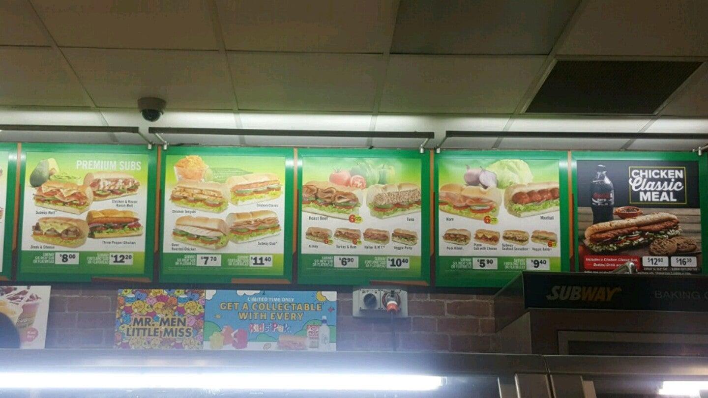 Menu at Subway fast food, Blenheim, 56 Grove Rd