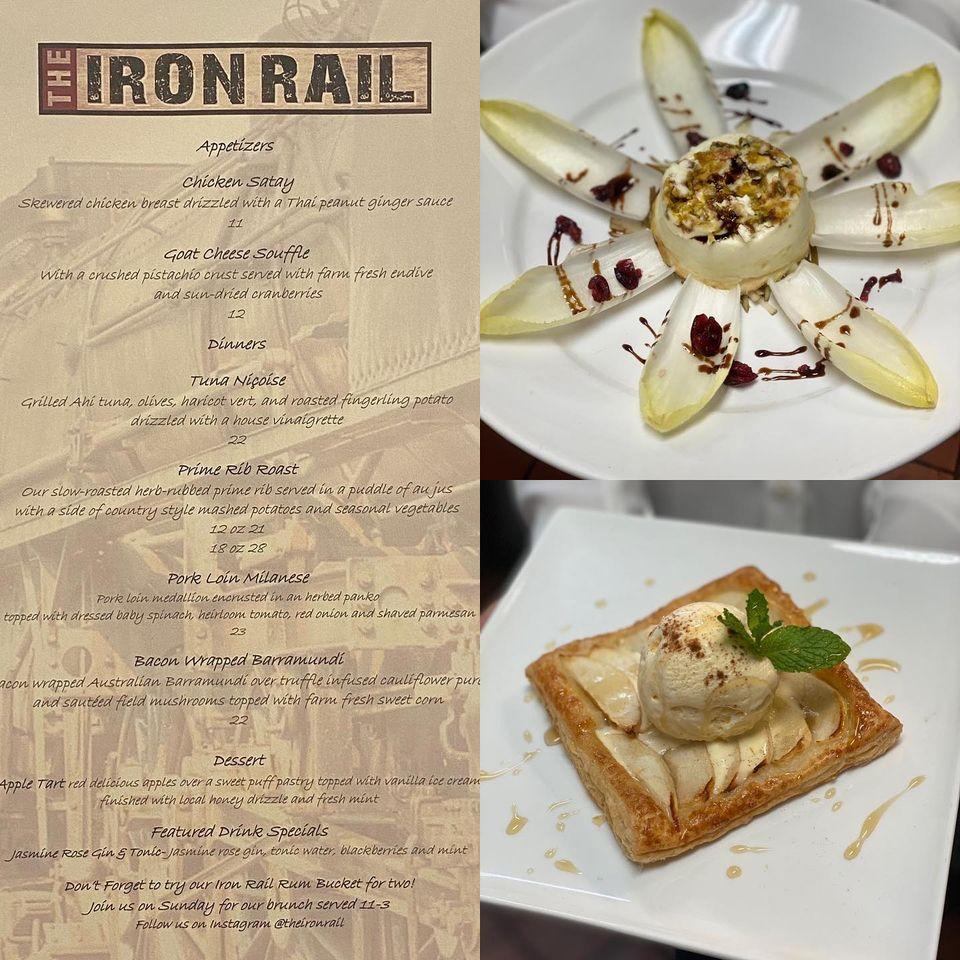 Menu at The Iron Rail restaurant, New Milford